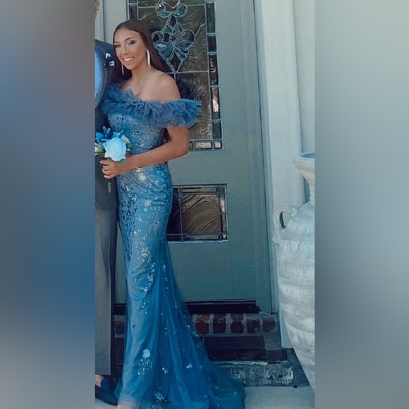 Cinderella's Closet | Dresses | Prom Dress Light Dusty Blue | Poshmark